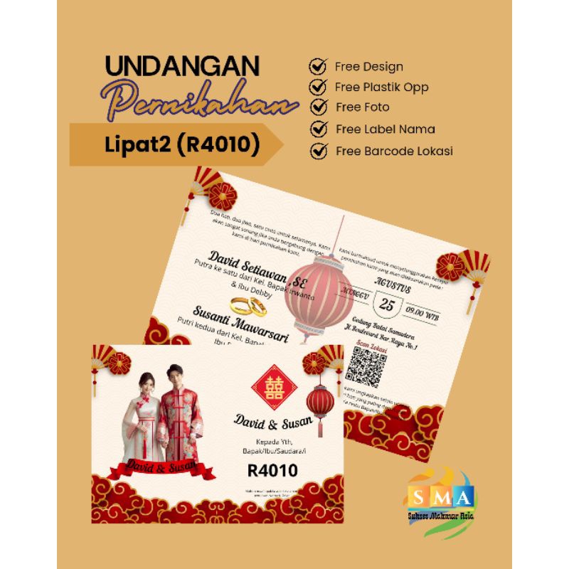 Jual Undangan pernikahan shuang xi chinese cina wedding invitation unik ...