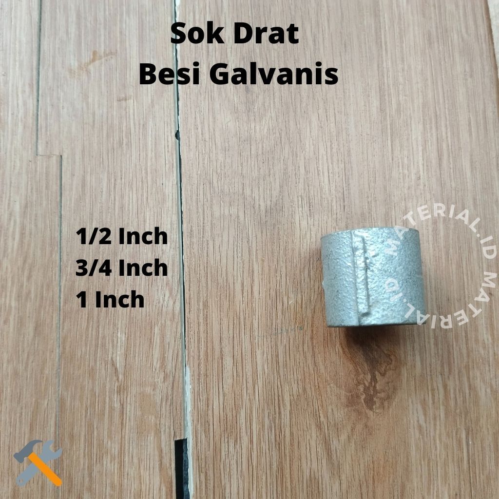 Jual Sok Sambung Besi Drat Dalam 1/2 3/4 1 Inch in Galvanis Bisa di Las ...