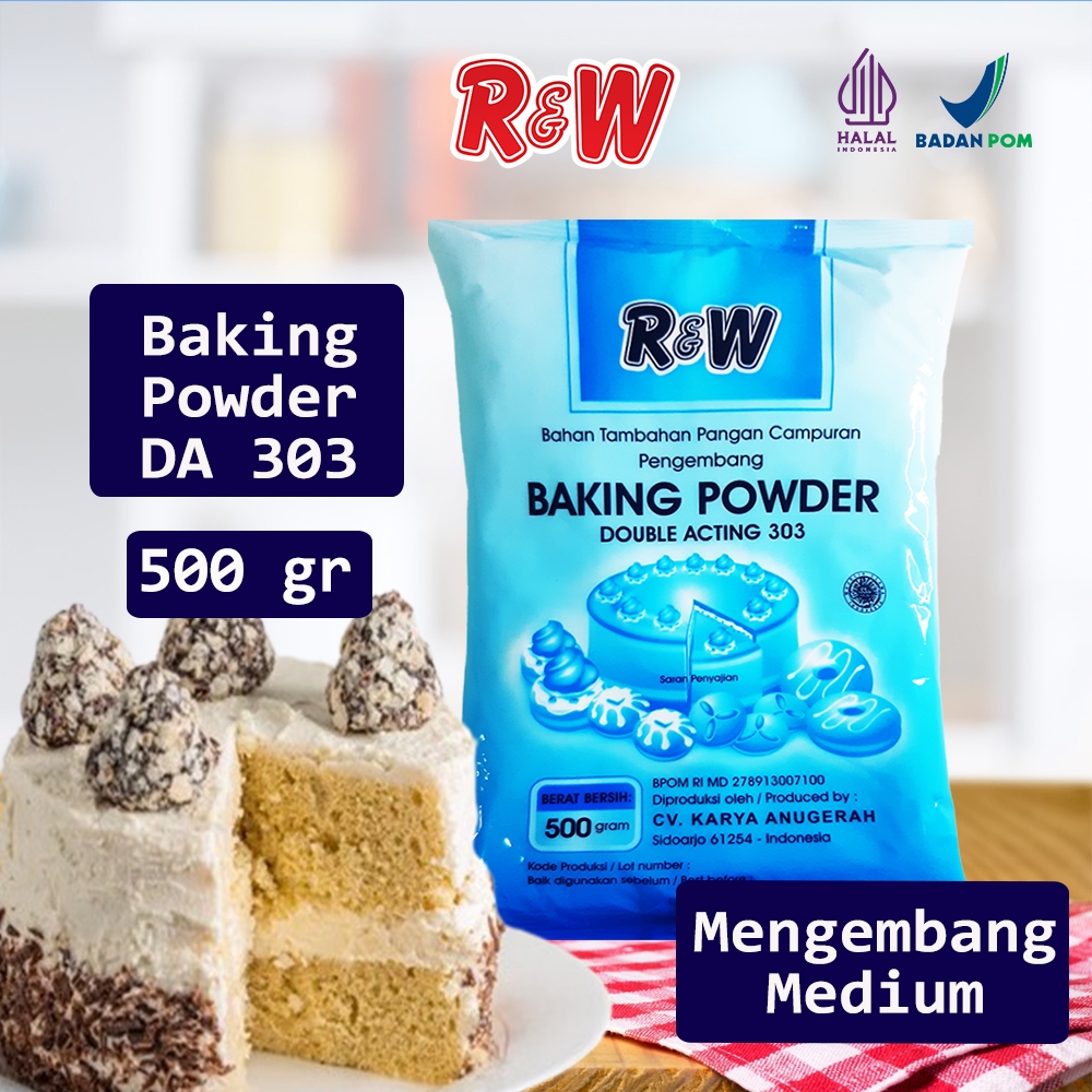 Jual Baking Powder Double Acting DA 303 Pengembang Kue Rajawali R&W RW 500 gr | Shopee Indonesia