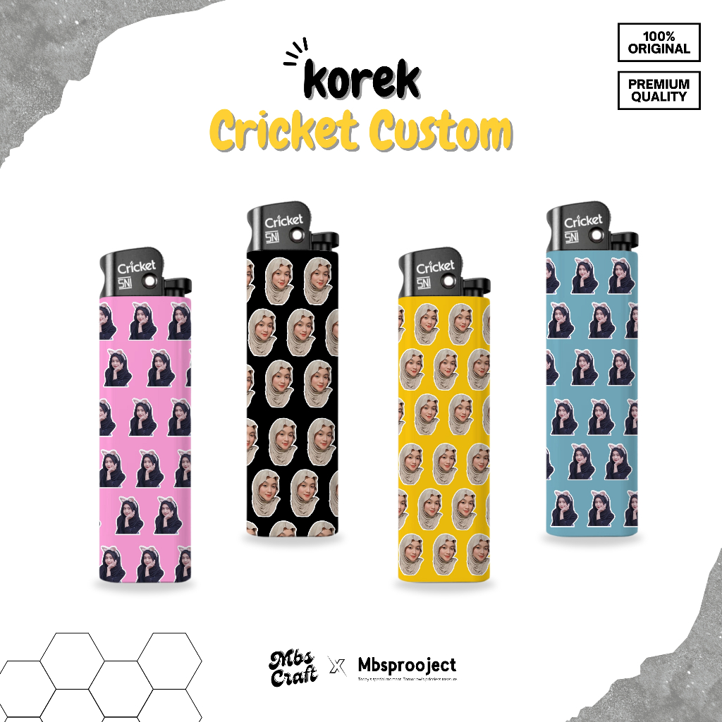Jual Korek Cricket Custom Foto - korek cricket original - stiker tahan ...