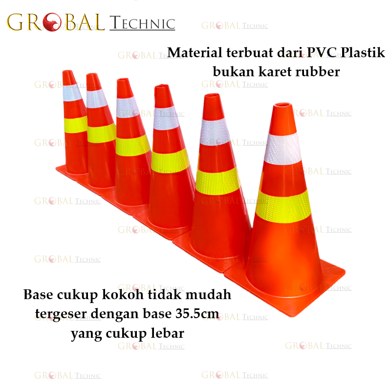 Jual Safety Traffic Cone 72CM PVC Plastic / Kerucut Lalu Lintas Plastik PVC | Shopee Indonesia