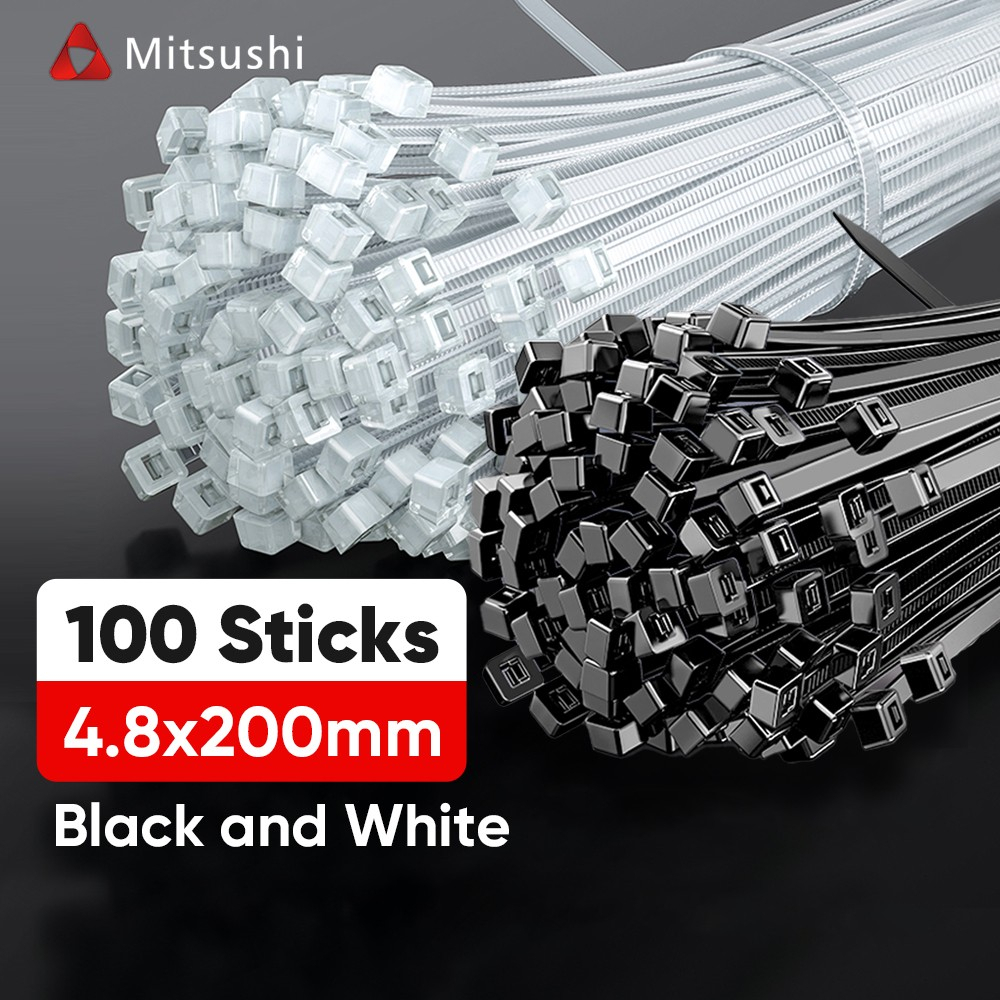 Jual Mitsushi Kabel Ties Nilon Putih/Hitam- Cable Tie Pengikat Kabel ...