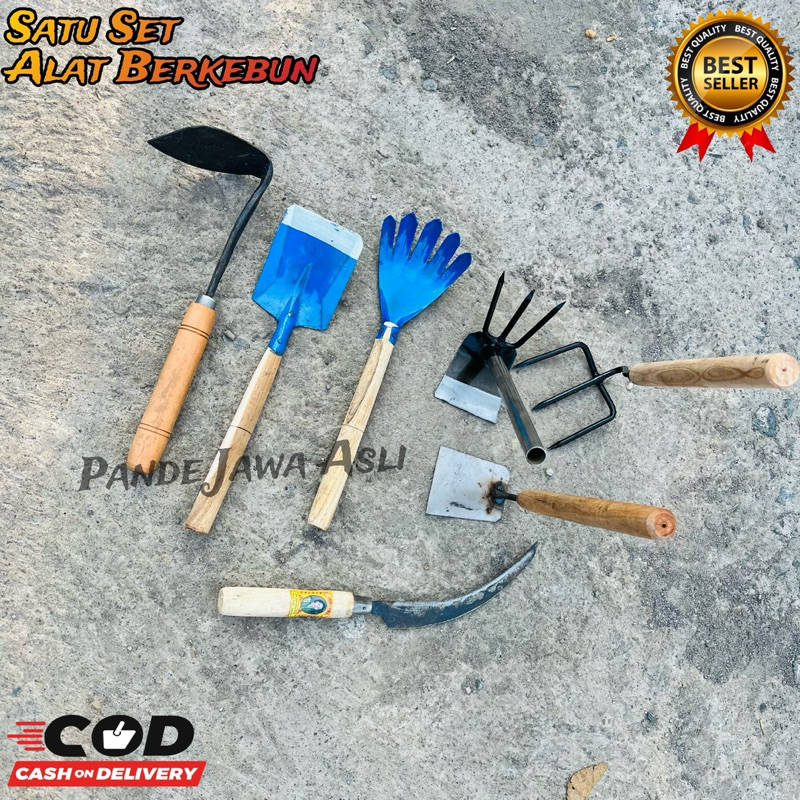 Jual Paket hemat set 7 pcs alat kebun - skop cetak semen - gergaji padi ...