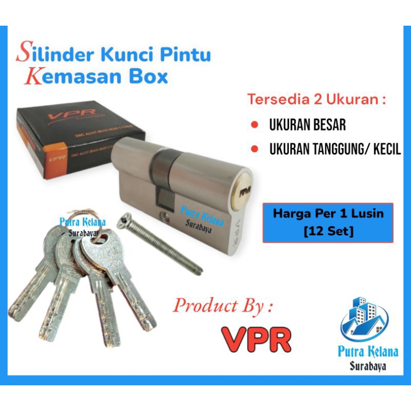 Jual [ 12 pcs ] Silinder Kunci VPR Besar Dan Tanggung/ Kecil Packing ...