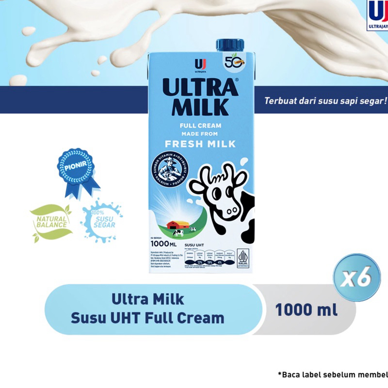 Jual HD Management Susu Ultra 1L 1000ml isi 6 pcs Plain (Putih ...