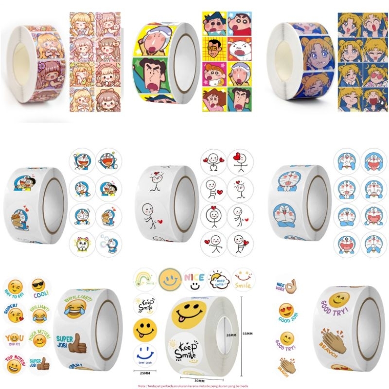 Jual [500 PCS] STIKER ROLL DIY CAR CARTOON EMO STICKER LABEL | Shopee ...