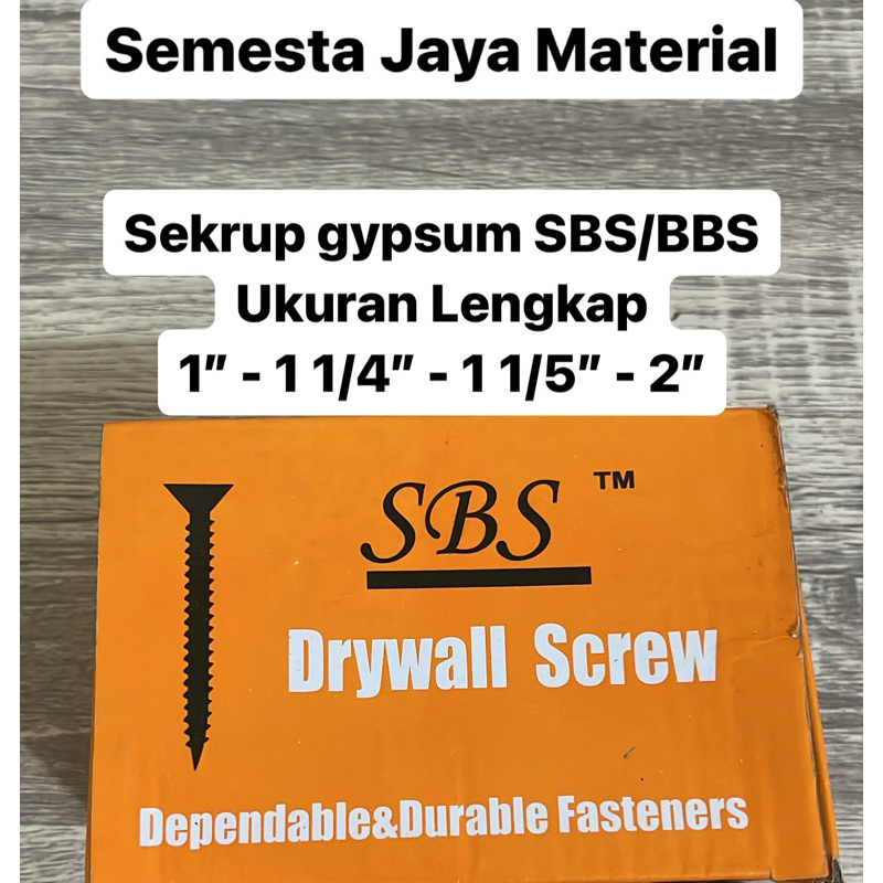 Jual Sekrup Gypsum Baja | Baut Skrup Kayu Drywall Screw 900gr 1 kotak | Sekrup Gypsun BBS ...