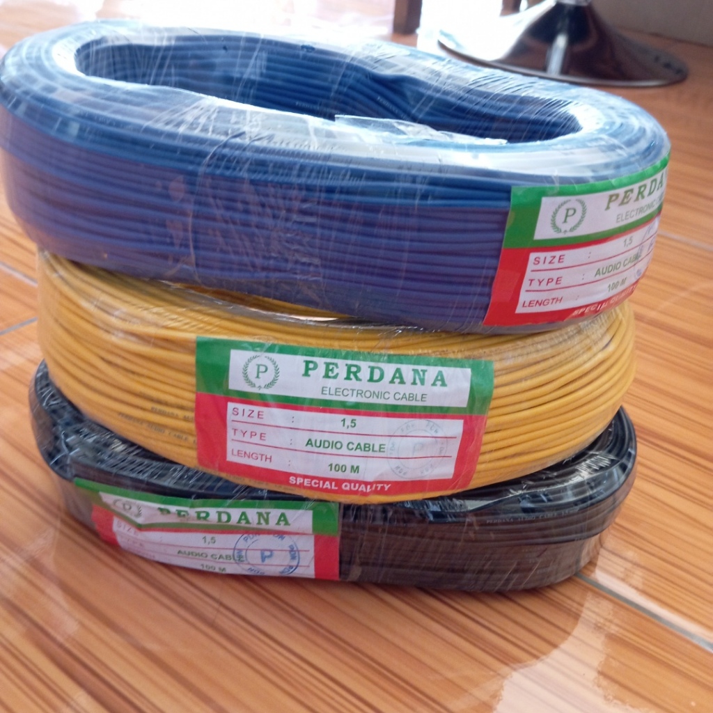 Jual PER METER kabel perdana serabut kabel audio warna hitam biru ...