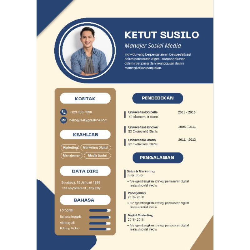 Jual Jasa Desain Pembuatan CV Resume Curriculum vitae | Shopee Indonesia