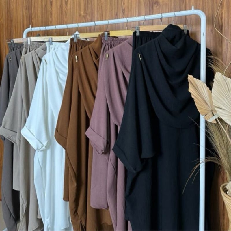 Jual Yumna Set Rok Tunik Syari Pashmina Ovall Baju setelan Muslimah ...