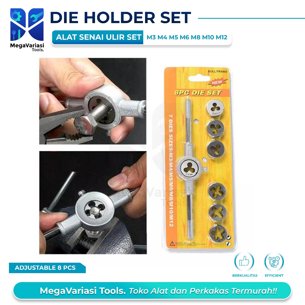 Jual Hand Tap Handtap Senai Drat Derat Baut Set M3 M4 M5 M6 M8 M10 M12 Set Hand Tap Die Senai ...