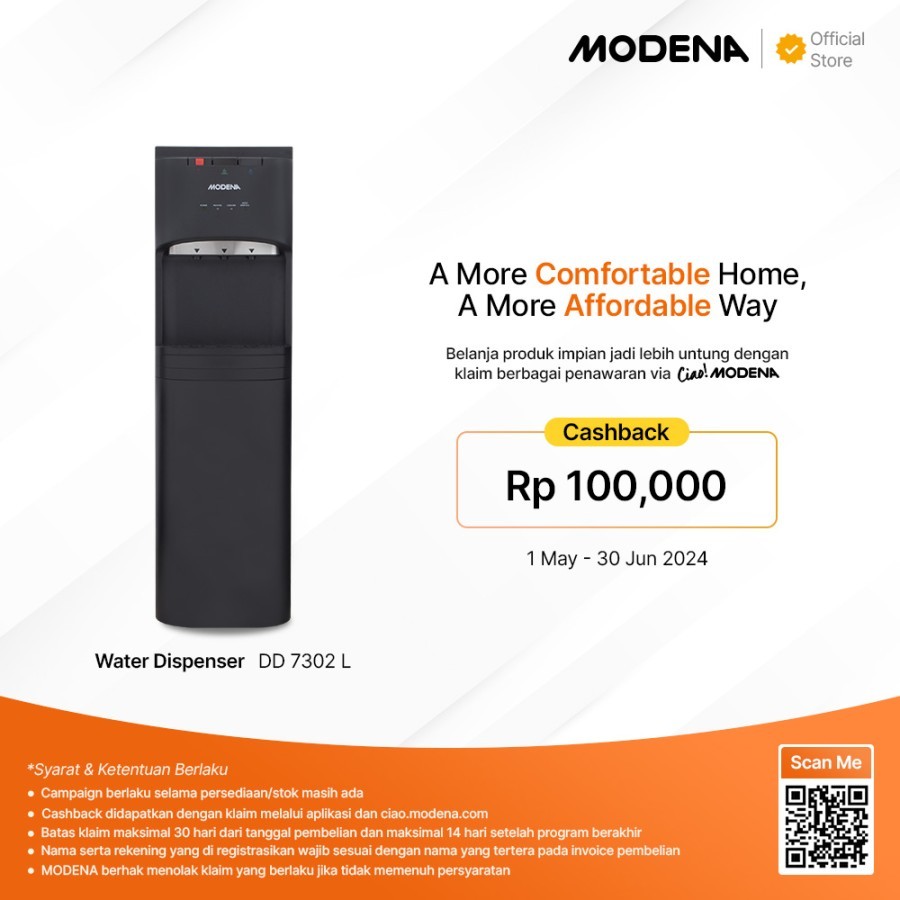 Jual Modena DD 7302 L - dispenser galon bawah low watt warna hitam ...
