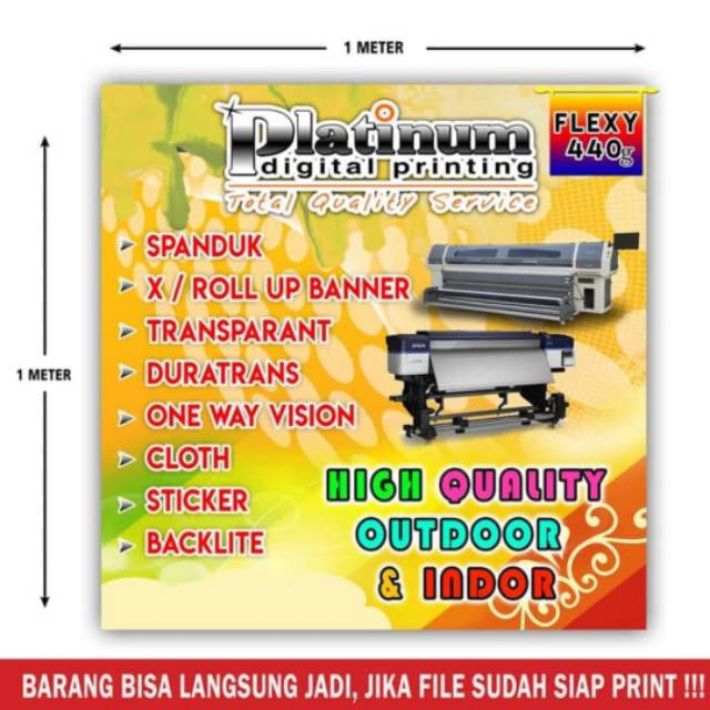 Jual SPANDUK/BANNER FLEXY 340g 100 x 100cm (SUPER) BAGUS CEPAT MURAH ...