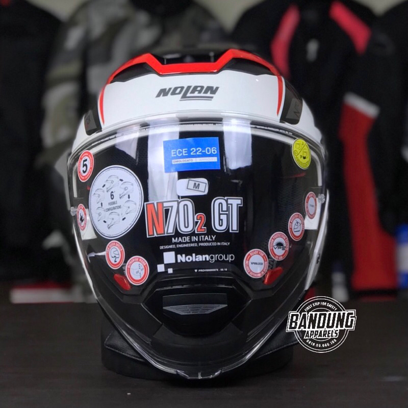 Jual Nolan N702 GT Switchback Ncom Metal Black White 060 Nolan N70-2 GT ...