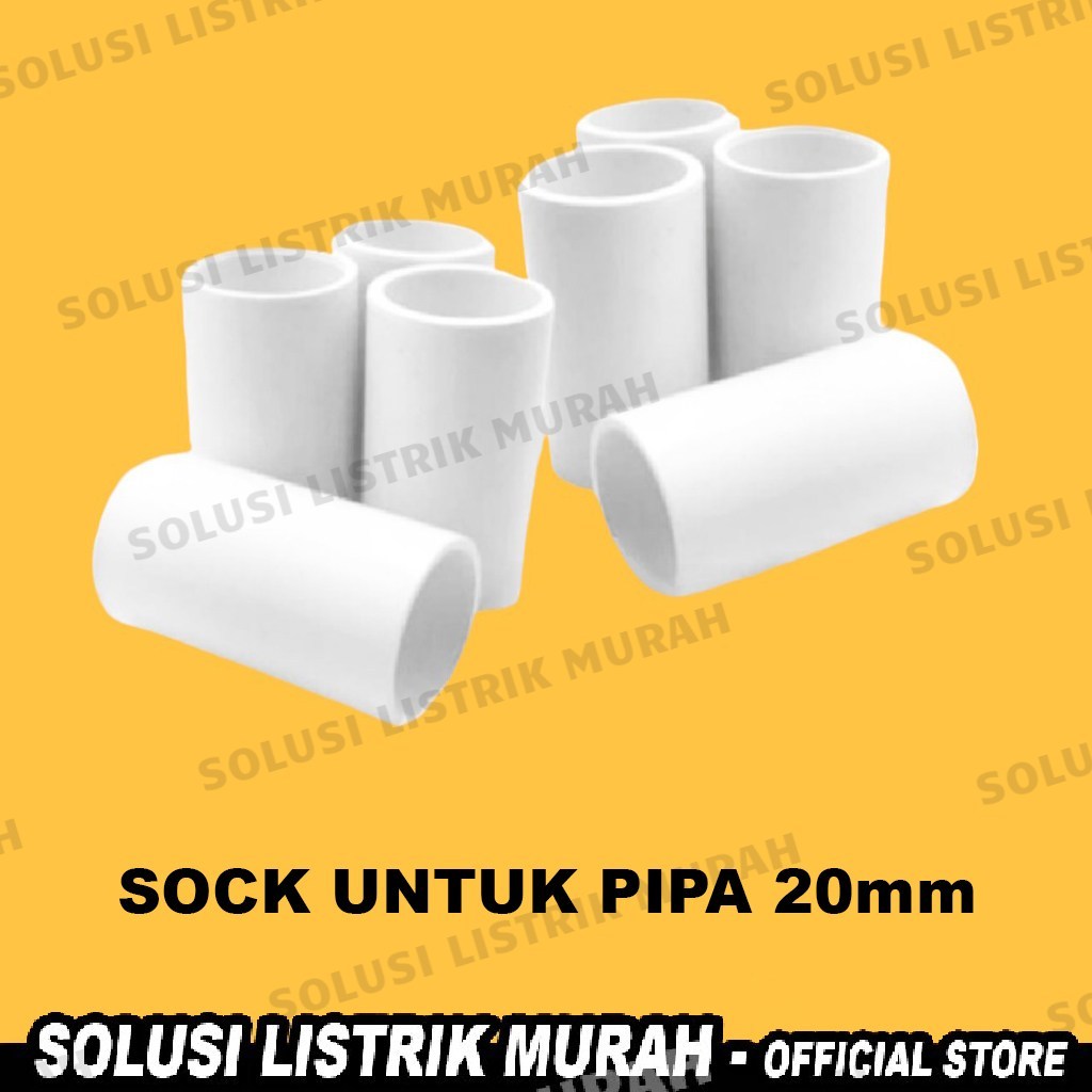 Jual Sock Coduit Polos Putih 20mm / Shok Pipa Listrik 20 mm / Sok ...