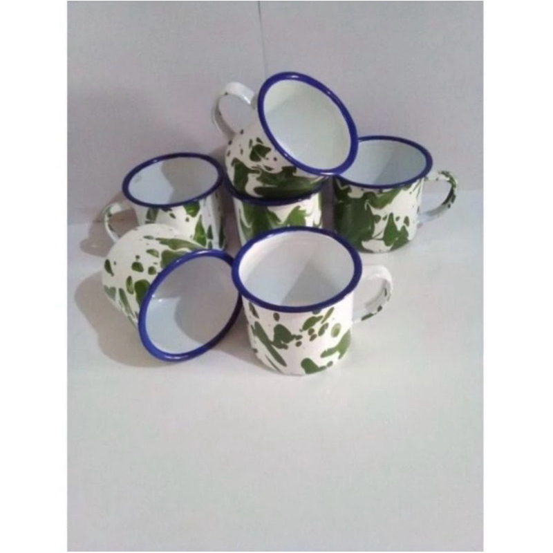 Jual Mug Enamel Motif Blirik / Gelas Jadul Brilik 7 cm | Shopee Indonesia