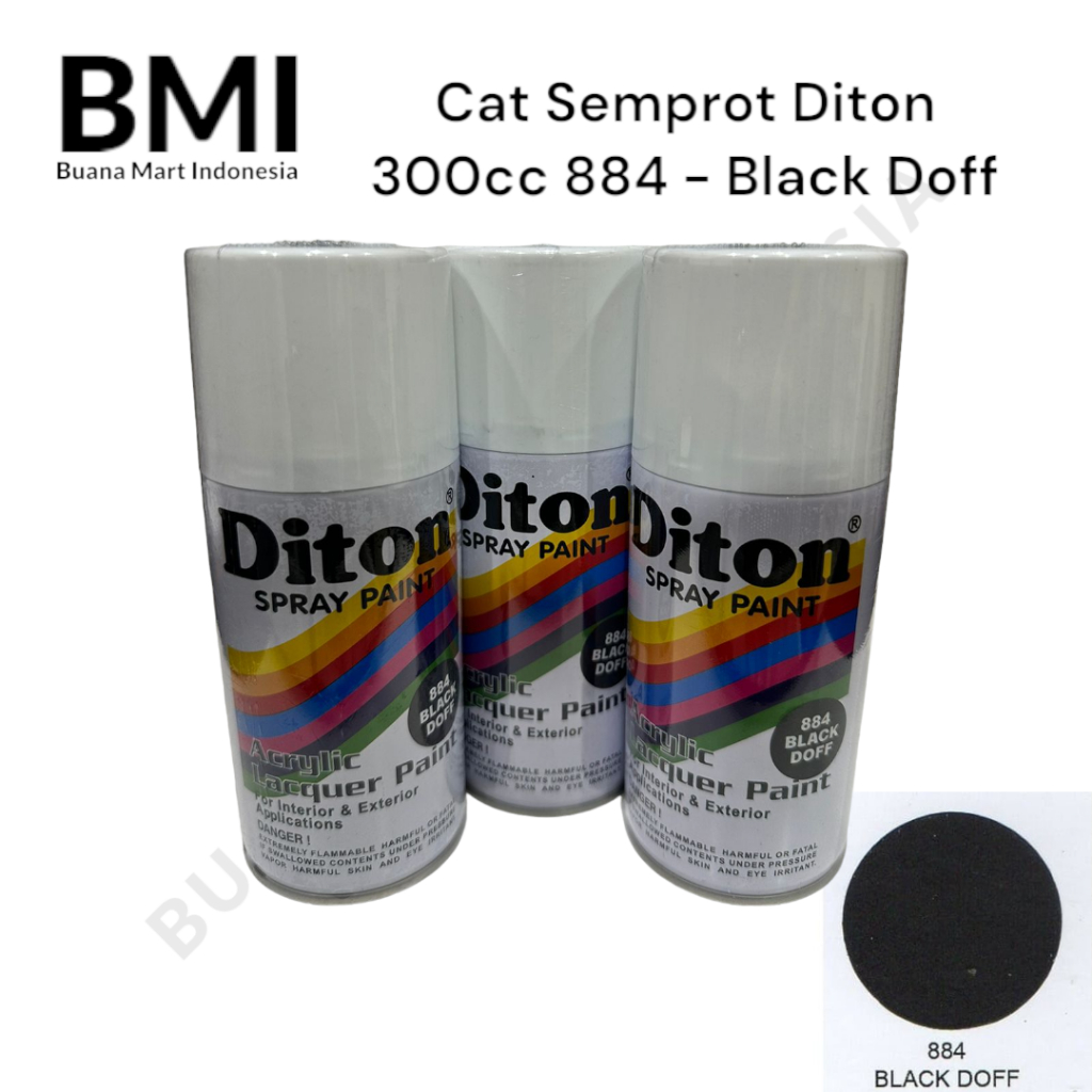 Jual Pilox DITON 300cc | 884 Black Doff 300ml | Pilok Cat Semprot ...