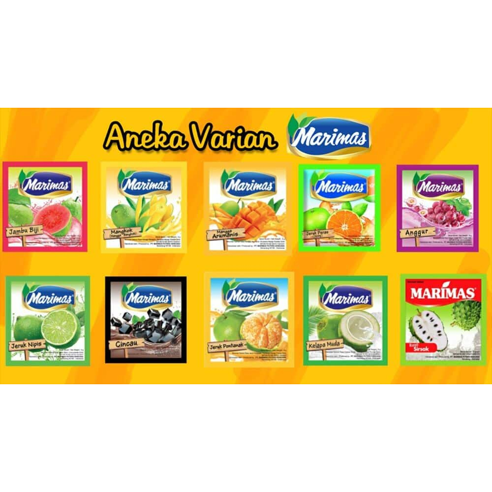 Jual Marimas 1 renceng 10 pcs all varian rasa jeruk cocopandan jeruk peras nanas jambu dll ...