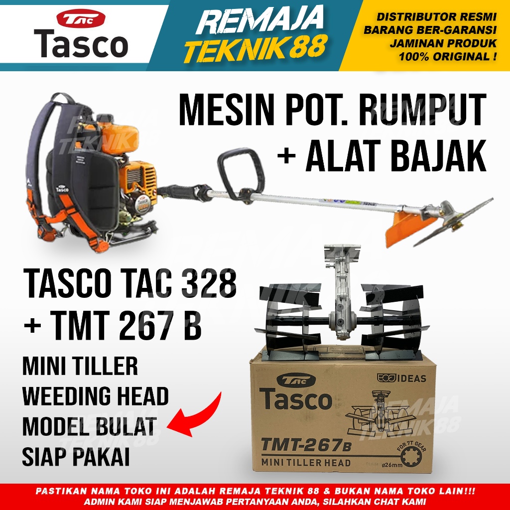 Jual PAKET MESIN POTONG RUMPUT TASCO ALAT BAJAK SAWAH MINI TILLER ...