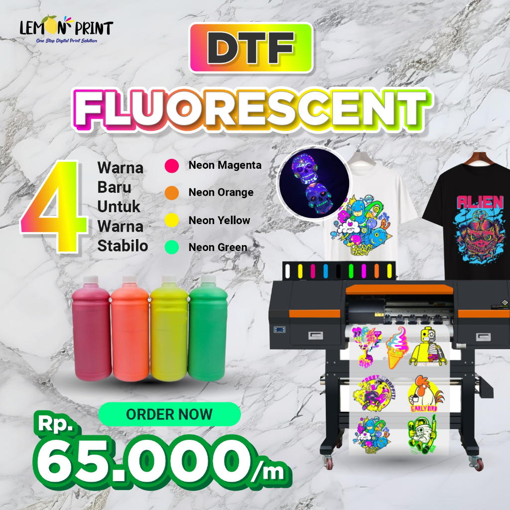 Jual Sablon DTF Fluorescent / DTF Fluo / DTF / DTF Neon | Shopee Indonesia