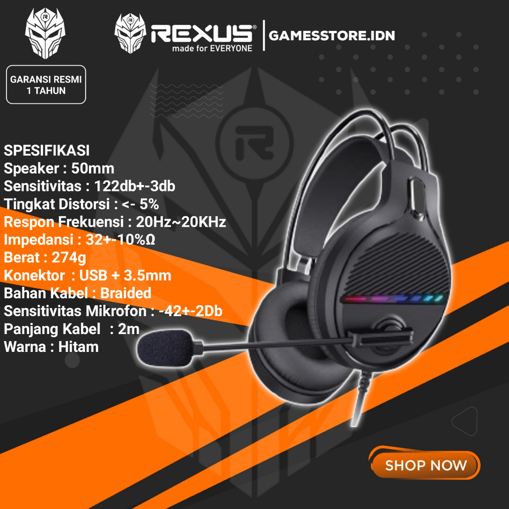 Jual Headphone hedpone gaming hedphone Rexus Headset Gaming Vonix F29 ...