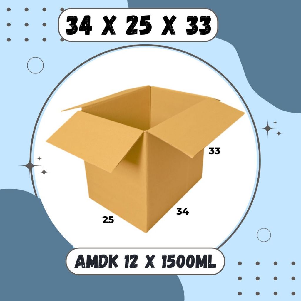 Jual Kardus AMDK 34x25x33 (1500ml Isi 12) Kardus Packing Karton Dus ...