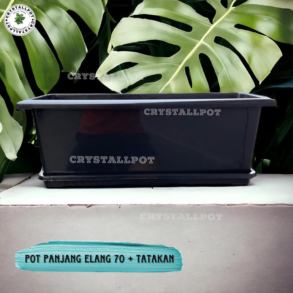 Jual POT BUNGA TANAMAN PANJANG ELANG EGP 70 HITAM + TATAKAN BAWAH HITAM ...