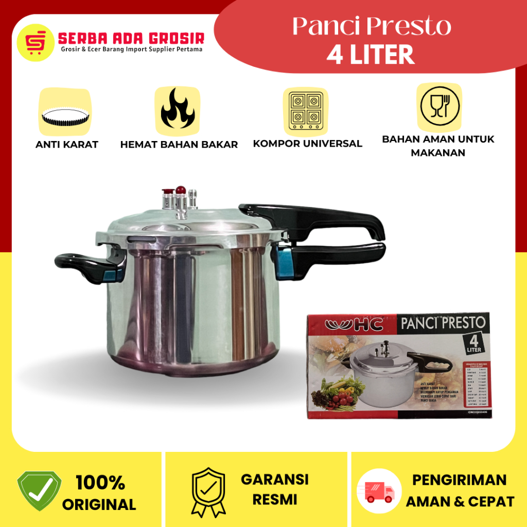 Jual Panci Presto Pelunak HC 4 Liter / Panci Presto Serbaguna HC 4 Liter | Shopee Indonesia