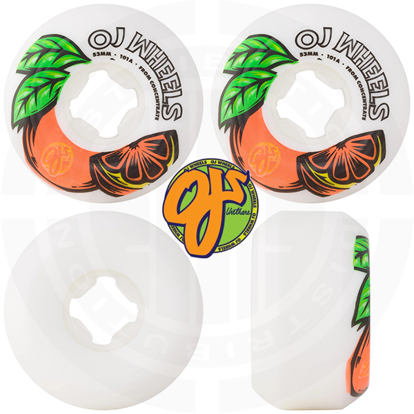 Jual OJ WHEELS 53mm From Concentrate White Orange Hardline 101A ...