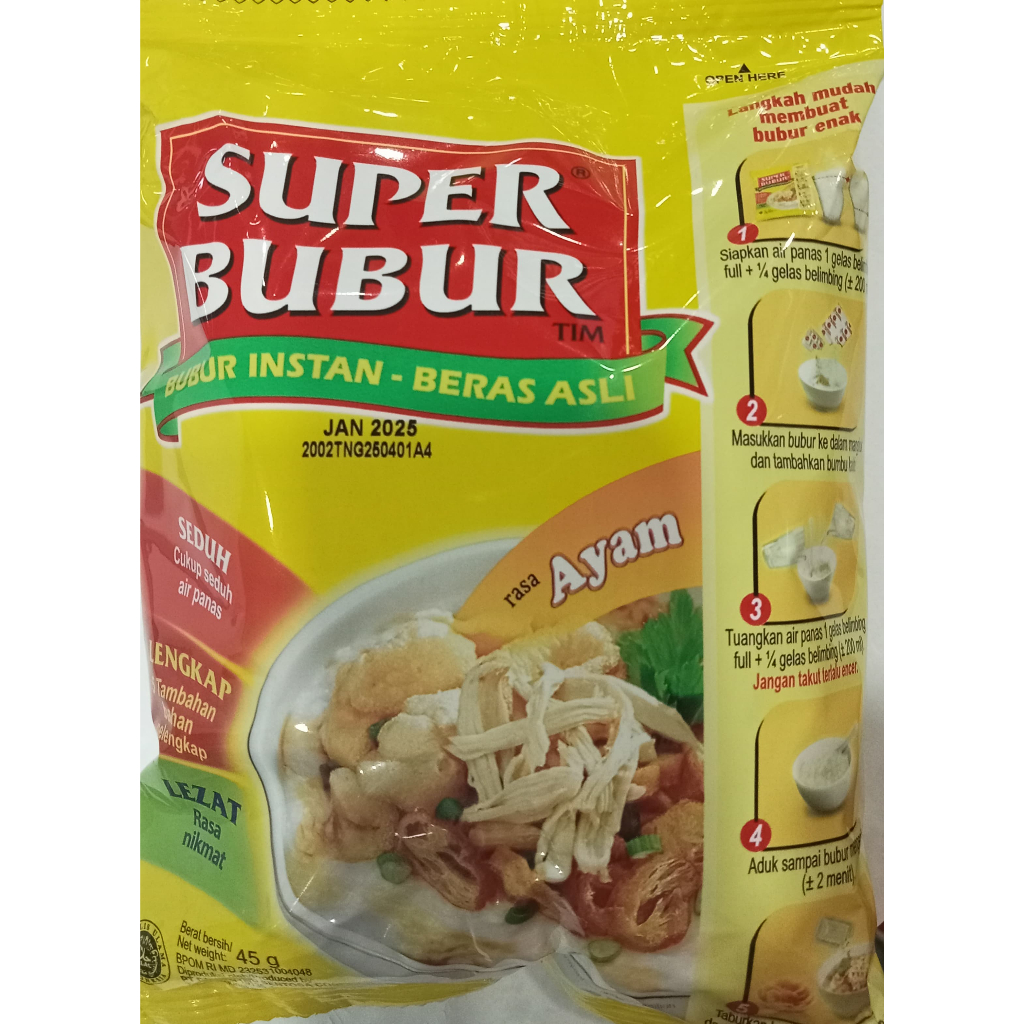 Jual Bubur Instan Super Bubur 45 gr ( 1 renceng isi 5 sachet) - rasa ...