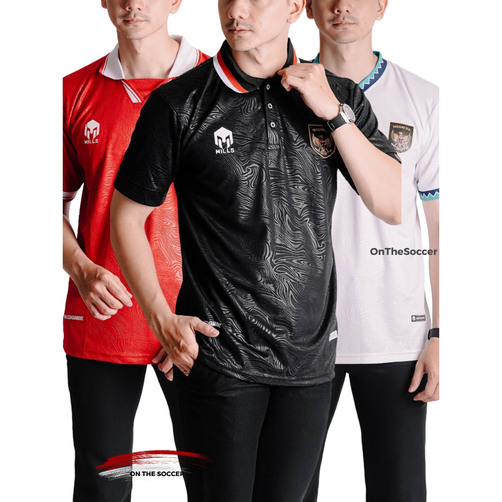 Jual Jersey Timnas indonesia Mills Merah Putih Hitam Dewasa Big size ...