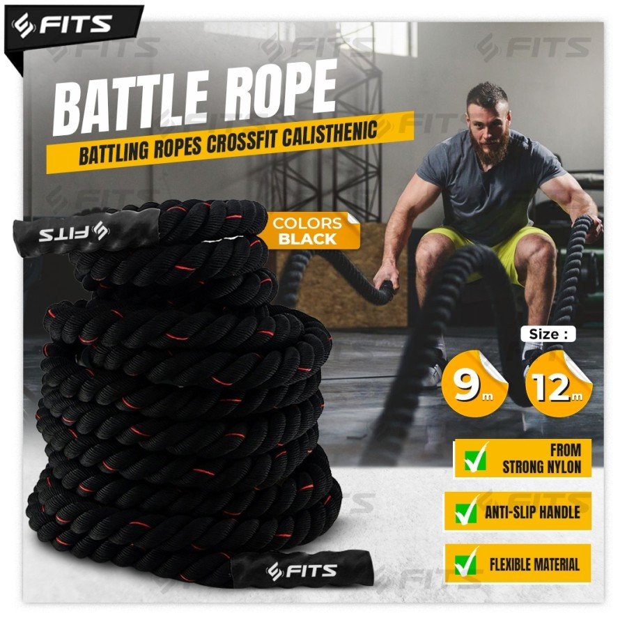 Jual SFIDN FITS Battle Rope | Battling Ropes Crossfit Calisthenic 12 M ...
