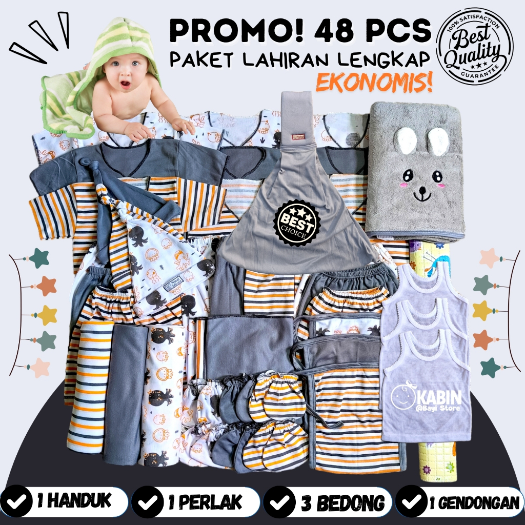 Jual Paket Perlengkapan Bayi Baru Lahir Seri abu salur - Paket Baju ...