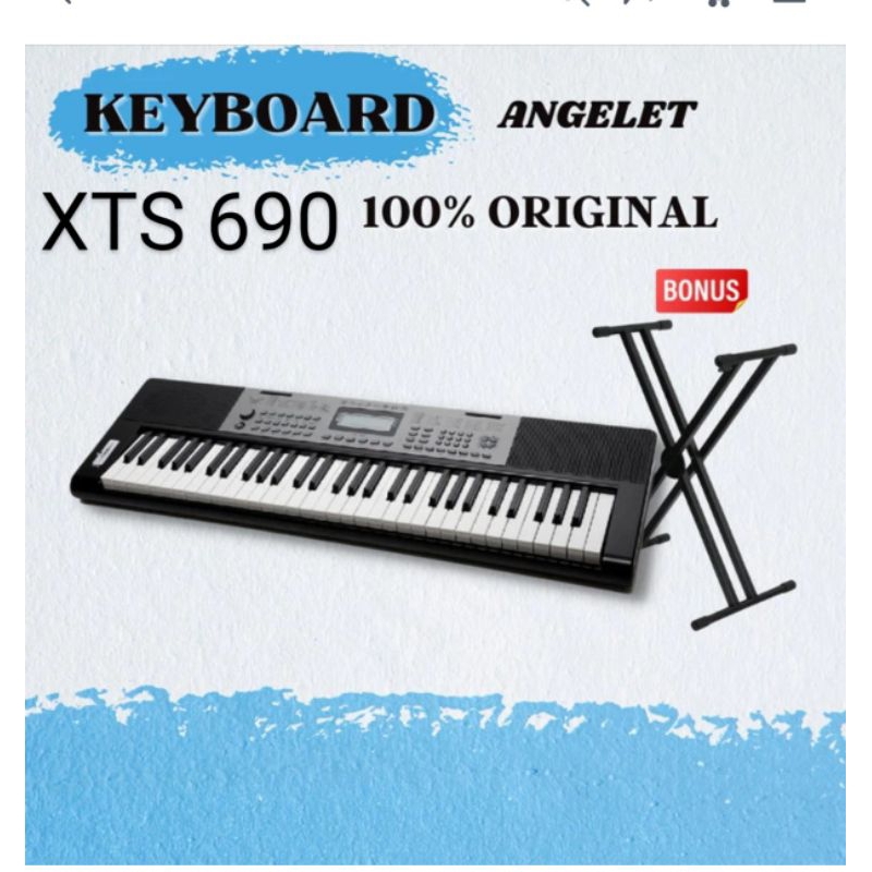 Jual Alat musik keyboard XTS 690 Angelet 61 keys piano + stand keyboard ...