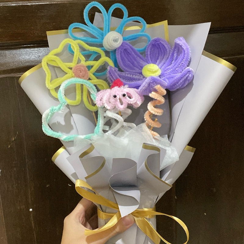 Jual Buket Kawat bulu // kawat bulu mercy // buket warna pastell bisa ...