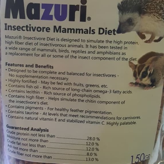 Jual HJ6 Mazuri Insectivore Mammals Diet 15gr | Shopee Indonesia