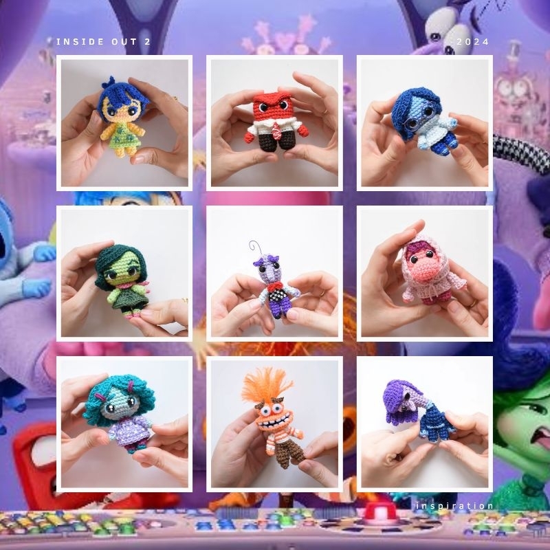 Jual INSIDE OUT 2 // inside out 2 keychain // joy // anger // sadness ...