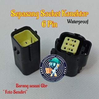 Jual soket konektor 6 pin waterproof mobil high quality otomotif socket ...