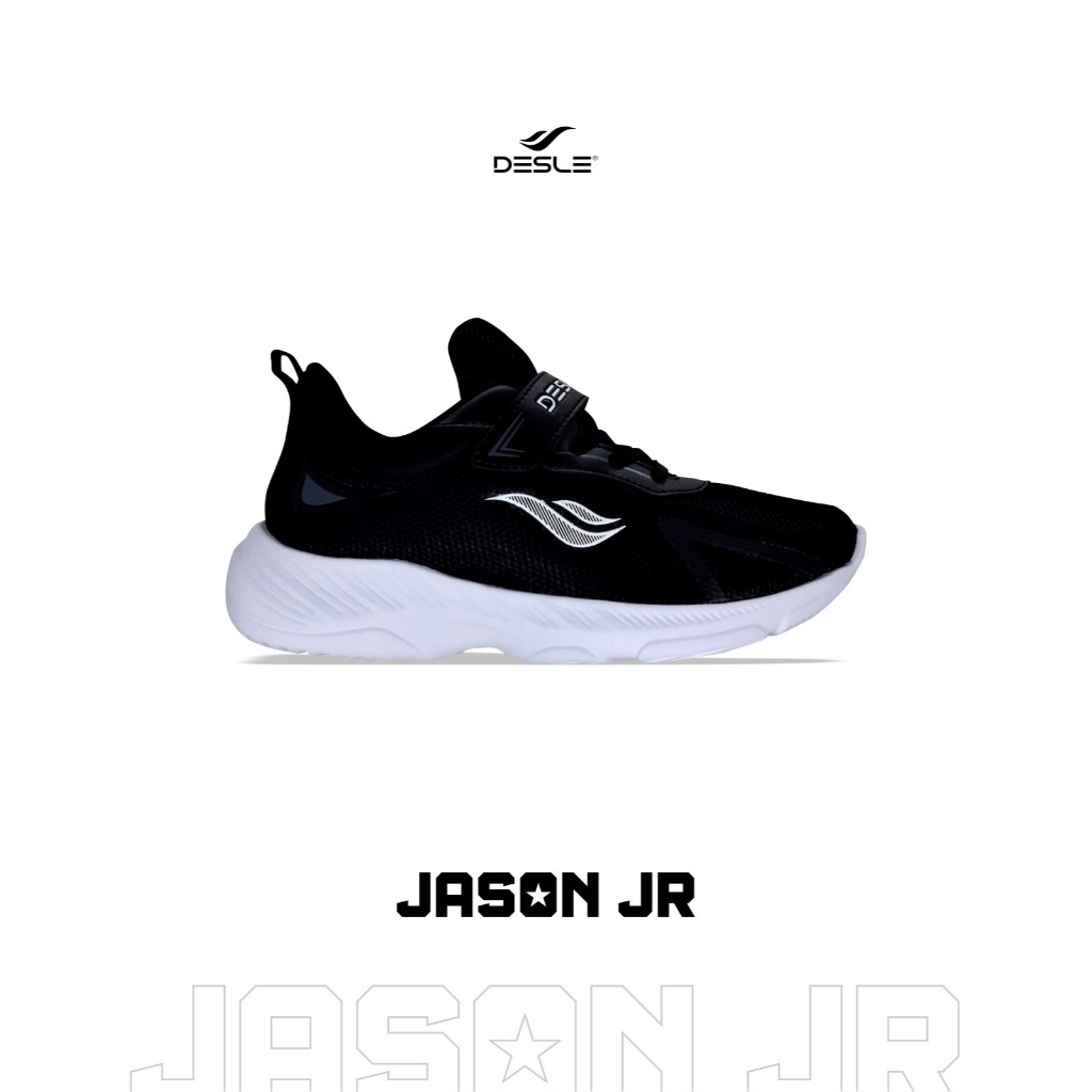 Jual Desle Shoes Sepatu Sneakers Anak Jason Jr Hitam Putih | Shopee ...