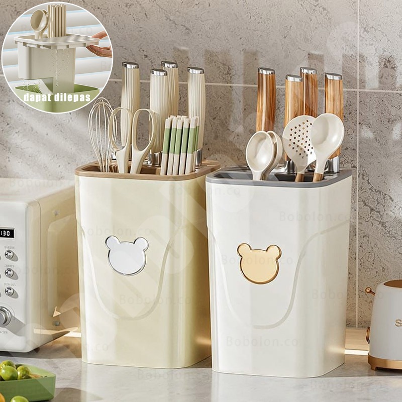 Jual Tempat Pisau Dapur Sendok Sumpit Stand Holder Kotak Penyimpanan ...