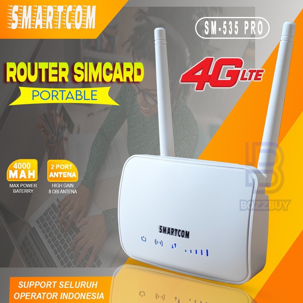 Jual SMARTCOM - Modem SM535 PRO 4G LTE Wifi Home Router Baterai 4000 ...