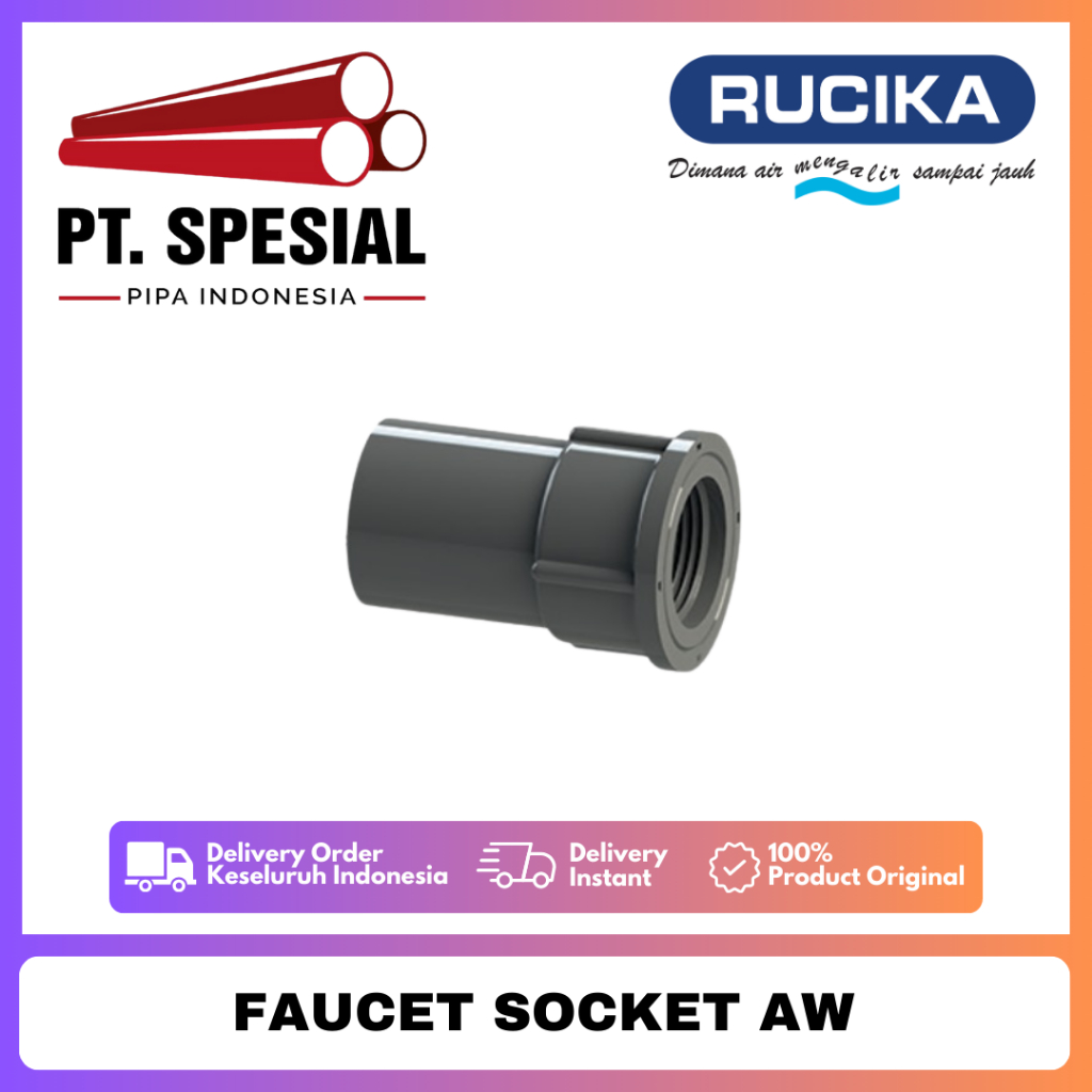 Jual Sock Drat Dalam AW 1 Inch PVC Rucika / SDD PVC AW Rucika / Faucet ...