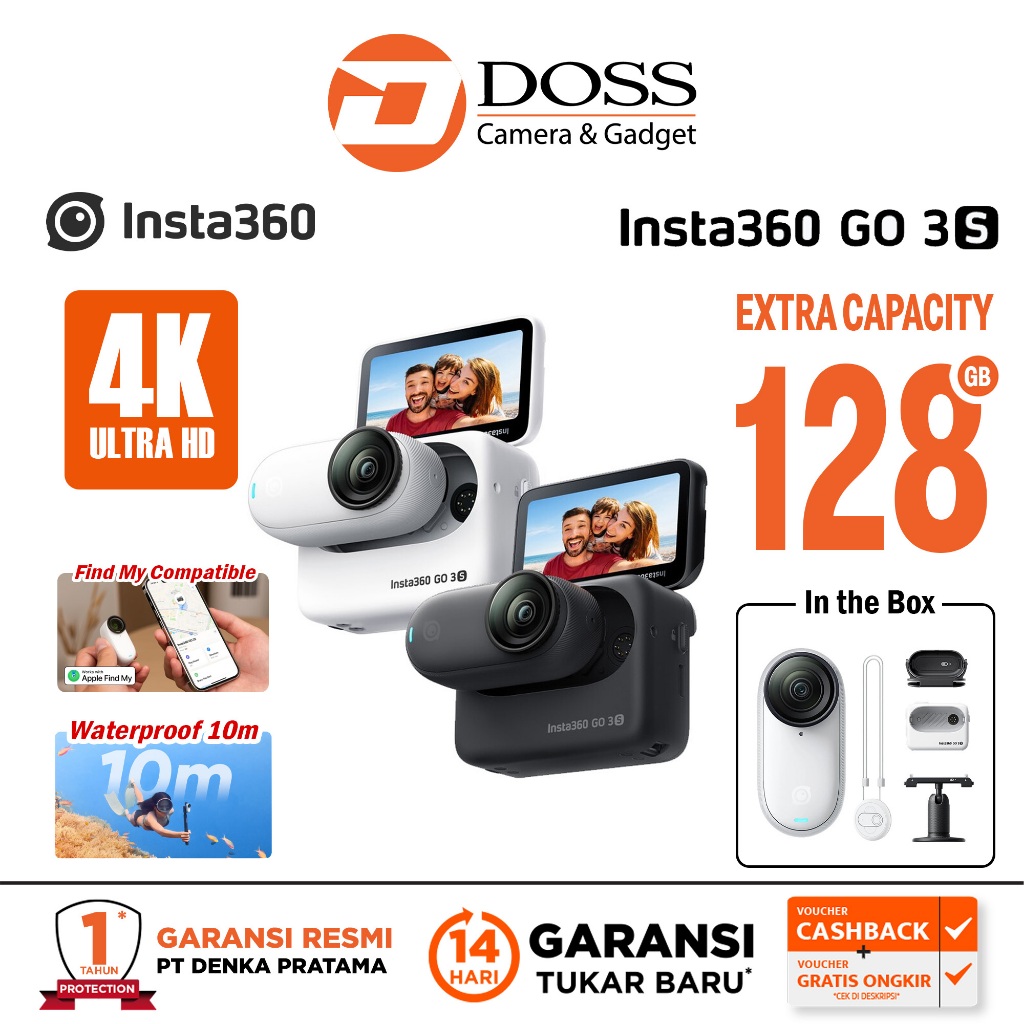 Jual Insta360 GO 3S 4K Action Cam Insta 360 GO3S Action Camera GO3 S | Shopee Indonesia