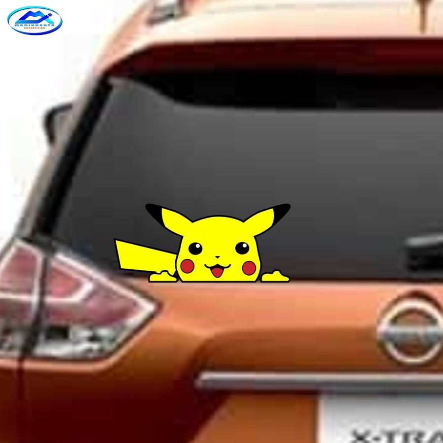 Jual STICKER PIKACHU NGINTIP KACA MOBIL STIKER CUTTING WARNA KOMBINASI ...