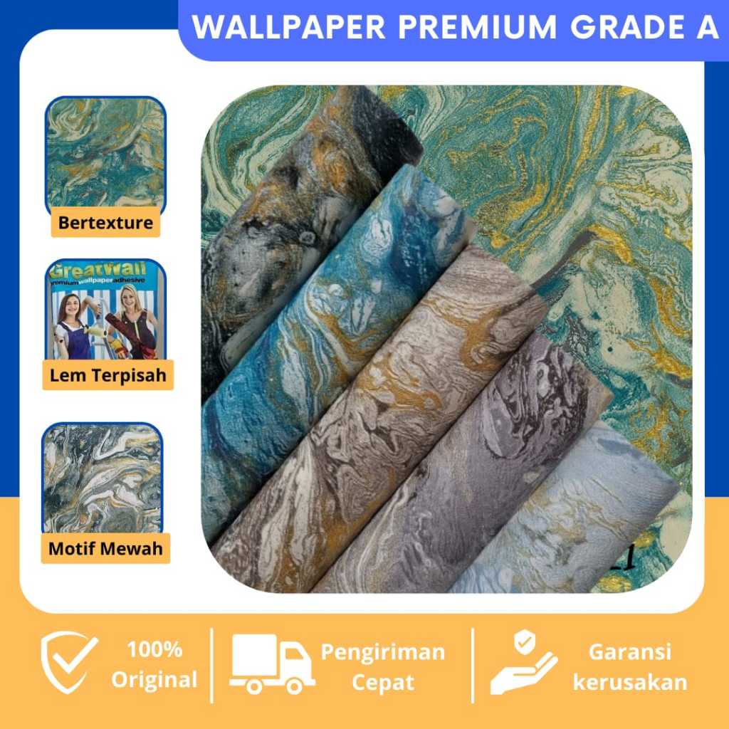 Jual wallpaper premium GRADE A 53cmx10meter/wallpaper polos/Wallpaper ...