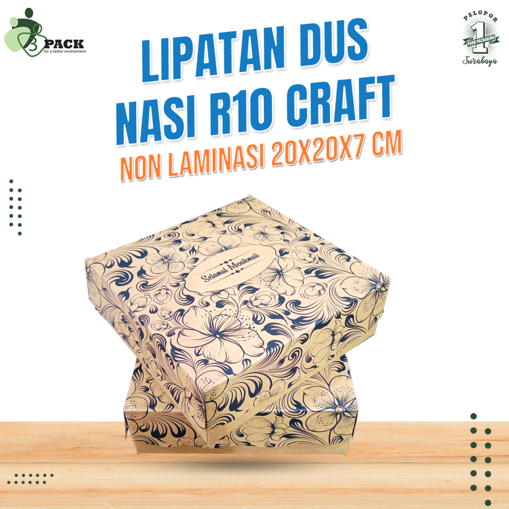 Jual LIPATAN DUS NASI R10 CRAFT MOTIF SELAMAT MENIKMATI | Shopee Indonesia