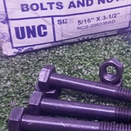 Jual Baut Mur UNC Baut Mur Drat Kasar Besi 5/16X3-1/2 Hitam (Kunci 13 ...