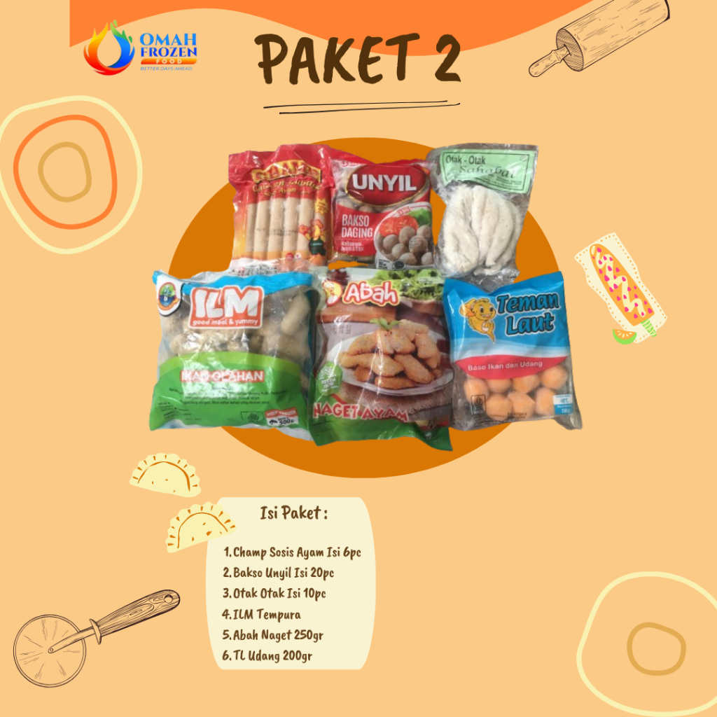 Jual Paket 2 Paket Frozen Food (Champ Sosis Ayam, Bakso Unyil, Otak ...