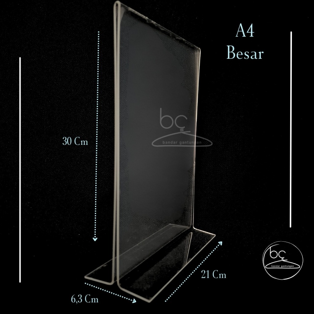 Jual Akrilik Brosur Potrait A4 dan A5 / Acrylic Tentcard A4 / Kualitas ...