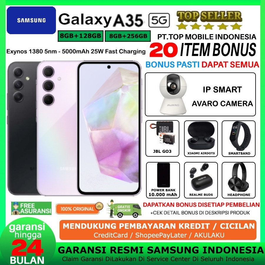 Jual SAMSUNG GALAXY A35 5G 8/256 & 8/128 RAM 8GB & 8GB ROM 256GB & 128GB GARANSI RESMI | Shopee ...